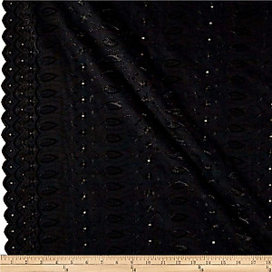 Ben Textiles Heavy Cotton Eyelet Black Fabric by the Yard