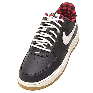 Nike Men's Air Force 1 LV8 Black/Action Red/Gum Light Brown/Sail Leather Basketball Shoes 11.5 M US