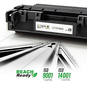 LINKYO Compatible Toner Cartridge Replacement for HP 80A CF280A (Black, 2-Pack)