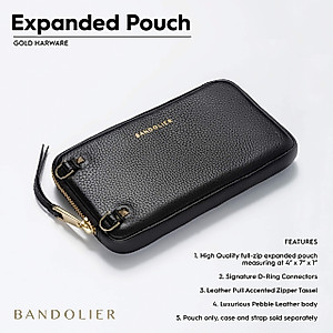 Bandolier Expanded Zip Pouch - Black/Gold - Phone Case & Strap Sold Separately