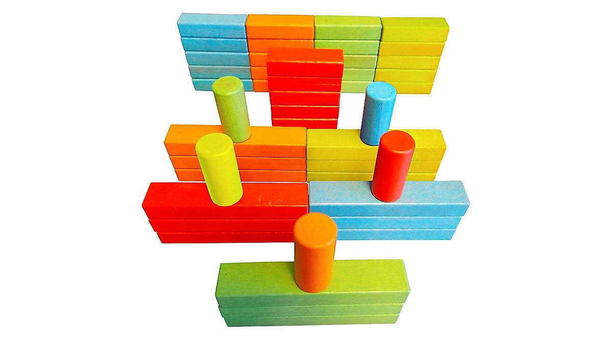 Wooden Bricks 45 Magnetic Building Blocks - Fun for Kids