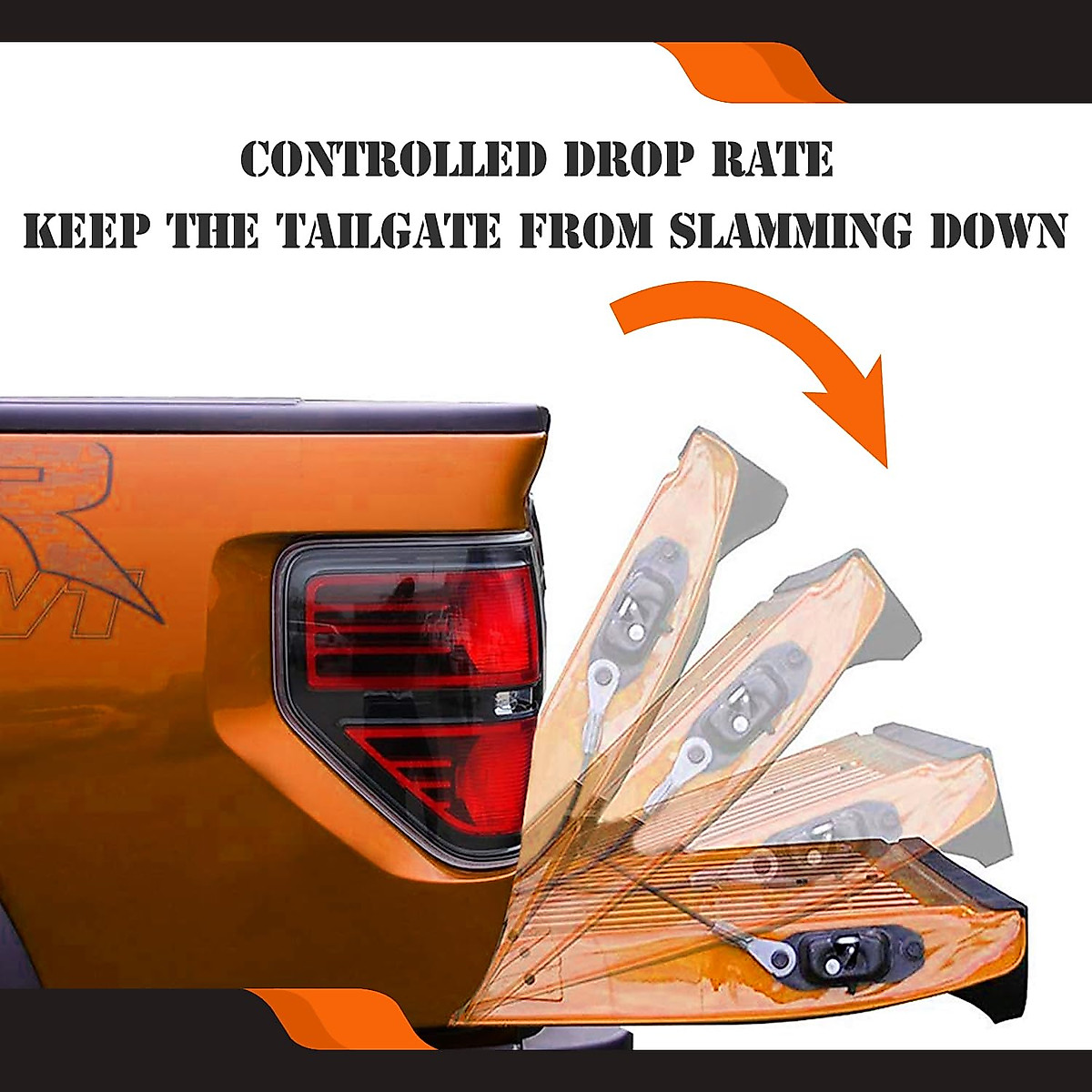 The Mechanic Shop TMS Truck Tailgate Assist Accessories Compatible with 2009-2018 Dodge Ram 1500 and 2019-2024 Ram 1500 Classic, 2010-2024 Ram 2500 3500 Tailgate Damping Strut Accessories