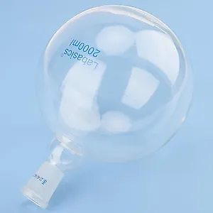 Labasics Glass Round Bottom Flask, Borosilicate Glass Heavy Wall Short Neck Round Bottom Flask RBF Single Neck Flask with 24/40 Standard Taper Outer Joint, 2000 ml