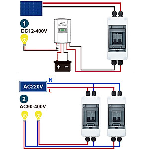 DIHOOL 40 Amp Circuit Breaker Box, Solar Panel Disconnet Switch, DC Miniature Circuit Breaker
