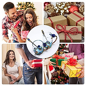 DUMVOIN Tea Cup Glass Coffee Mugs,Fancy Tea Cup Set Birthday Christmas Valentine's Day Gift Idea for Tea Lover and Women Novelty Coffee Mugs Rose Flower Enamel Tea Cup Glass Mug with Spoon Set