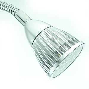 QUANS 5W 5x1W Cool White 19.68inch Clamp Clip on Gooseneck High Power LED Desk Table Light Lamp Ultra Bright Silver (Silver (Cool White))