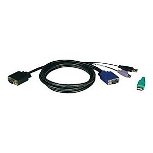 Tripp Lite USB/PS2 2-in-1 KVM cable kit - keyboard / video / mouse (KVM) cable kit - 10 ft