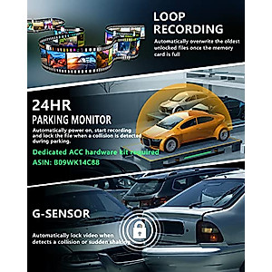 AX2V 2K WiFi Dash Cam for Cars with Super Night Vision and 170° Wide Angle - Screenless 1600P Dash Camera with WDR, G-Sensor, Loop Recording, and Parking Mode - Includes 32GB SD Card