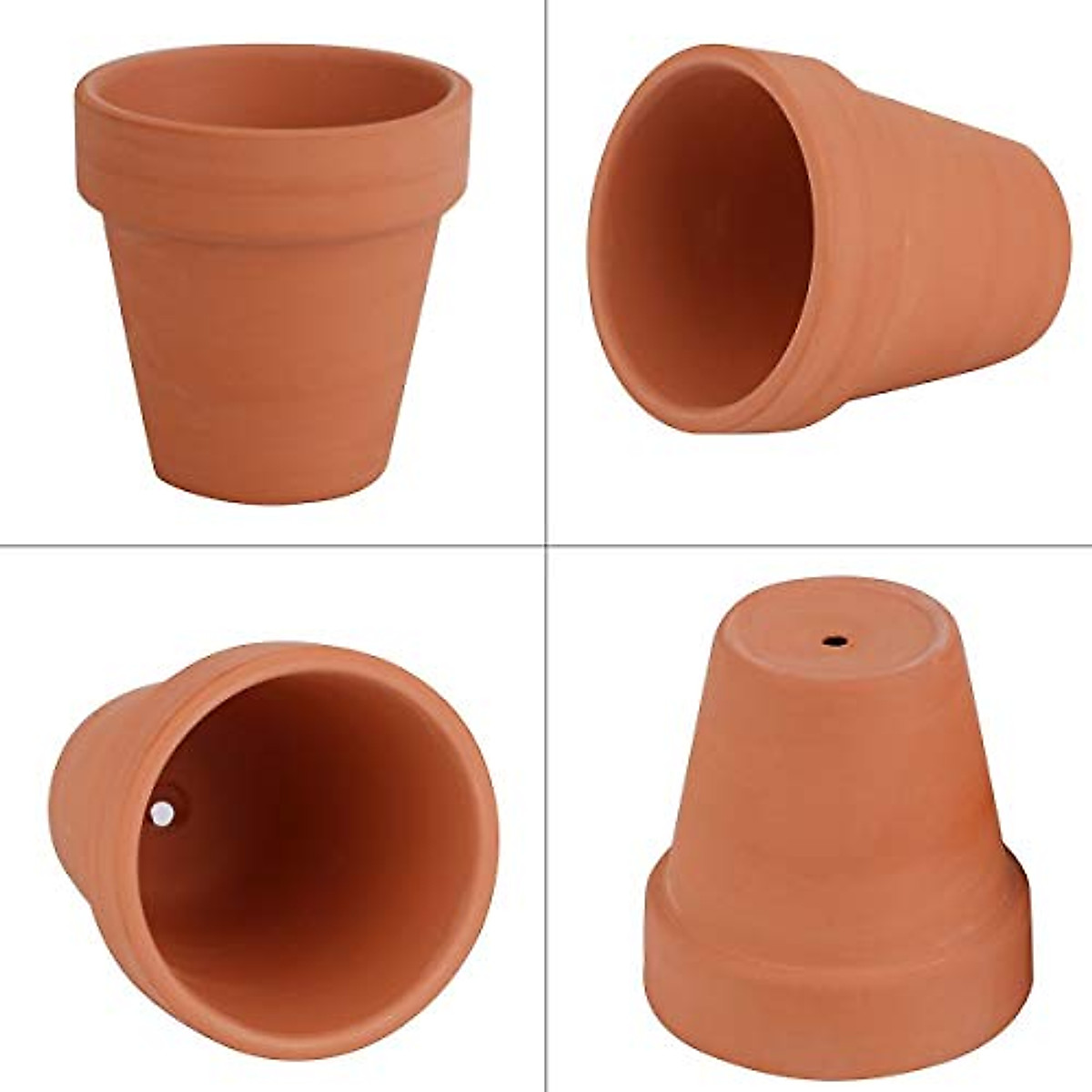 24pcs Small Mini Clay Pots, 2.5'' Terracotta Pot Clay Ceramic Pottery Planter, Cactus Flower Terra Cotta Pots, Succulents Nursery Pots, with Drainage Hole, for Indoor/Outdoor Plants, Crafts,Wedding