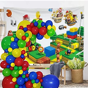 FUNPRT Toy Balloon Garland - Blue Green Red Yellow Latex Balloons for MariaoThemeParty Birthday Circus Party Supplies