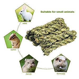 Roundler Rabbit Chew Toys, Small Animal Treats Natural Timothy Grass Chew Toys, Grass Stick Pet Snacks Molar Teeth Grinding Toy Chewing for Chinchillas Hamsters Guinea Pig Dwarf Rabbit Gerbils (H04)