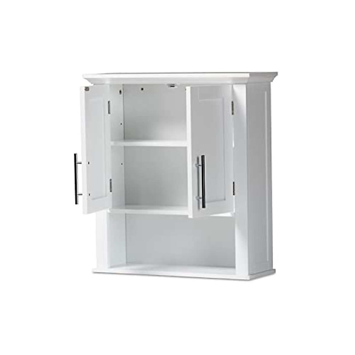 Baxton Studio Turner White Finished Wood 2-Door Bathroom Wall Storage Cabinet