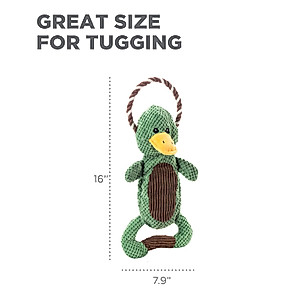Outward Hound Scrunch Bunch Duck Interactive Plush Squeaky Dog Tug Toy