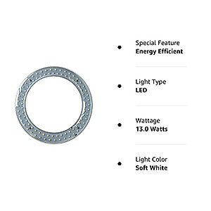 T9 LED Circline Light Bulb, 8 Inch 1600LM LED Circular Light, 13W Clear Cover 4000K Soft White Replacement for FC8T9 22-Watt Fluorescent Circular Bulb(FC8T9), Ballast Bypass Required