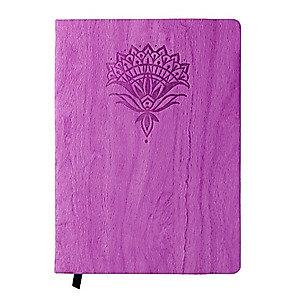 Red Co. 5 x 7 inch Embossed Flower Faux Leather Journal with 240 Lined Pages, Magenta
