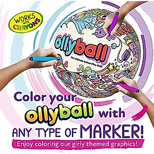 Ollyball Girl Power! The Ultimate Indoor Colorable Play Ball for Kicking and Coloring in The House! (Girl Power! Eco Pak (2 Pack))