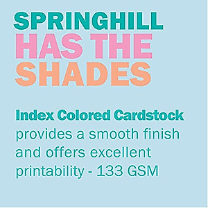 Springhill 8.5” x 11” Blue Colored Cardstock Paper, 90lb, 163gsm, 250 Sheets (1 Ream) – Premium Lightweight Cardstock, Printer Paper with Smooth Finish for Cards, Flyers, Scrapbooking & More – 085100R