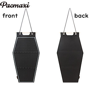 PACMAXI Hanging Brooch Pin Storage Organizer, Hexagon Style Enamel Lapel Pin Holder, Holds Up To 120 Pins(Black)