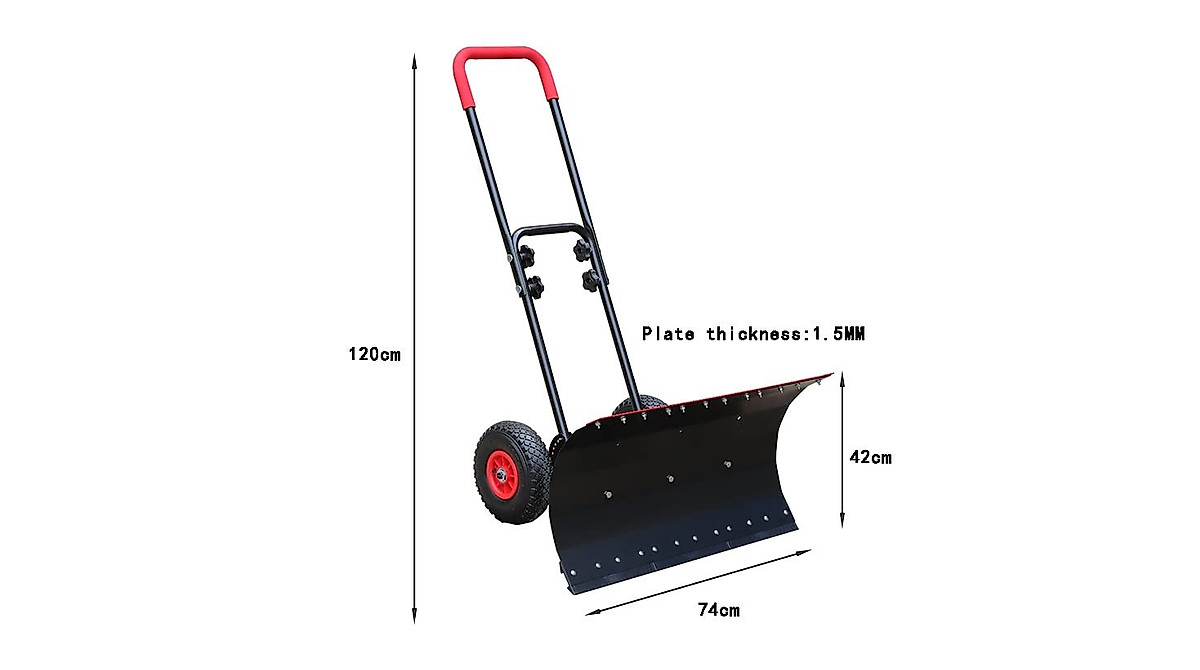 Snow Plow Snow Dump Snow Shovel with Wheels, Shovel Wheeled Snow Pusher ...