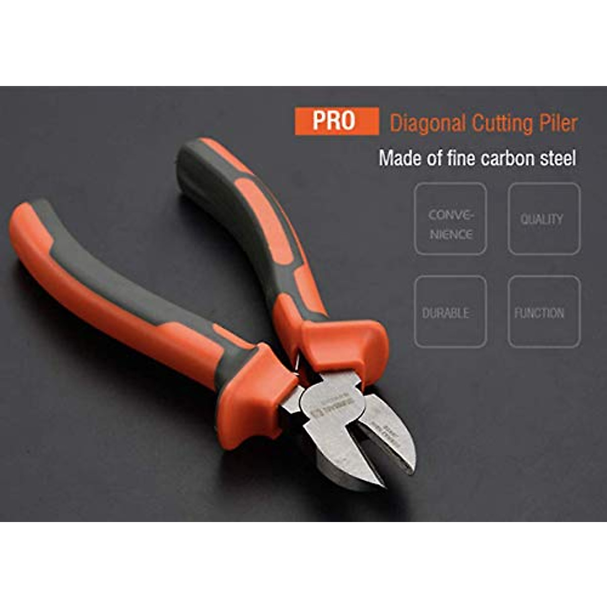 Edward Tools Harden Pro Wire Cutters Diagonal Pliers 6” - Heavy Duty Side Flush Cutters for Wire, Zip Ties, Crafting, Electrical Wire - Fine Carbon Steel - Spring Loaded Ergo Grip Handle (1)