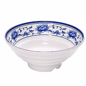 Hemoton Large Soup Bowl 1Pc Melamine Food Serving Bowl Blue and White Chinese Bowls Melamine Ramen Bowls Chinese Style Soup Bowl Porcelain Noodle Serving Bowl Pottery Pho Bowls