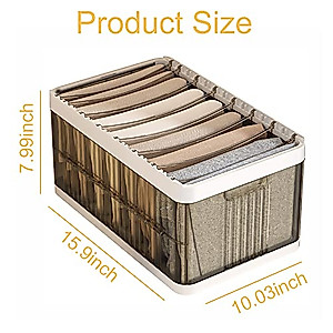 XIYAO 3 Pack Stackable Plastic Storage Bins with Lids, 20 Qt Foldable Cube Closet Organizers and Storage Box with 7 Removable Partitions, Larger Clear Storage Boxes for Clothes, Toys, Blanket