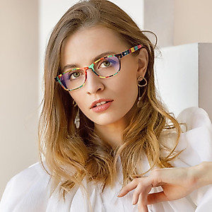 CLASAGA Reading Glasses for Women, Pattern Print Blue Light Blocking Stylish Readers with Spring Hinges (pattern design, 1.25, multiplier_x)