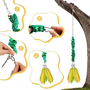 2 Pcs Bungee Squirrel Feeder Squirrel Feeder for Outside Corn Cob Holder for Squirrels Funny Squirrel Feeder for Garden Backyard Feeding Supplies