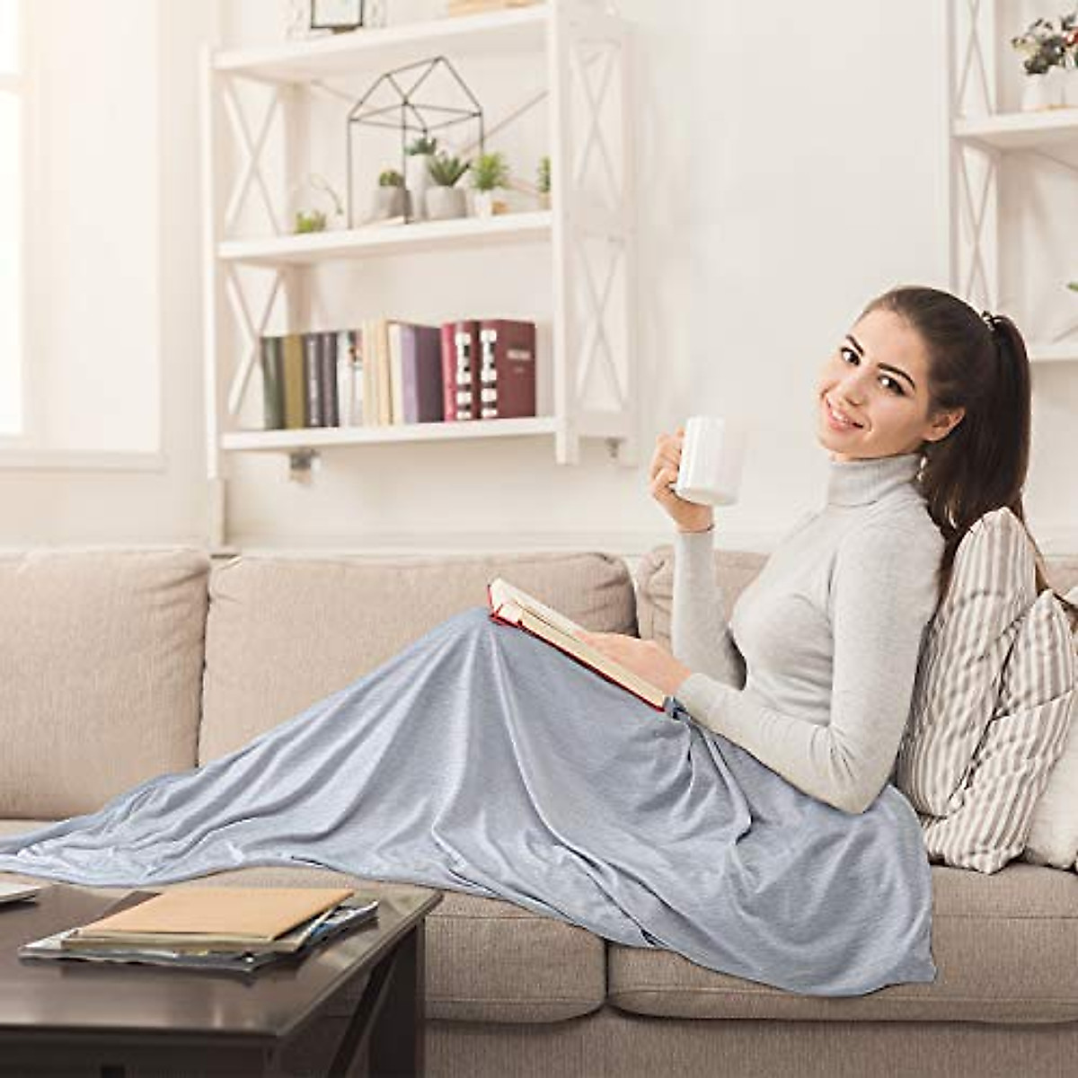 EXQ Home Cooling Weighted Blanket Cover 48x72-Twin Size Premium Soft Duvet Cover for Weighted Blanket with Zipper,Machine Washable Duvet Cover (Grey,Duvet Cover Only)