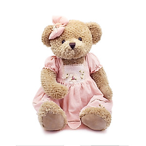 Oitscute Big Baby Teddy Bear with Cloth Cute Stuffed Animal Soft Plush Toy 25" (Pink&Brown)