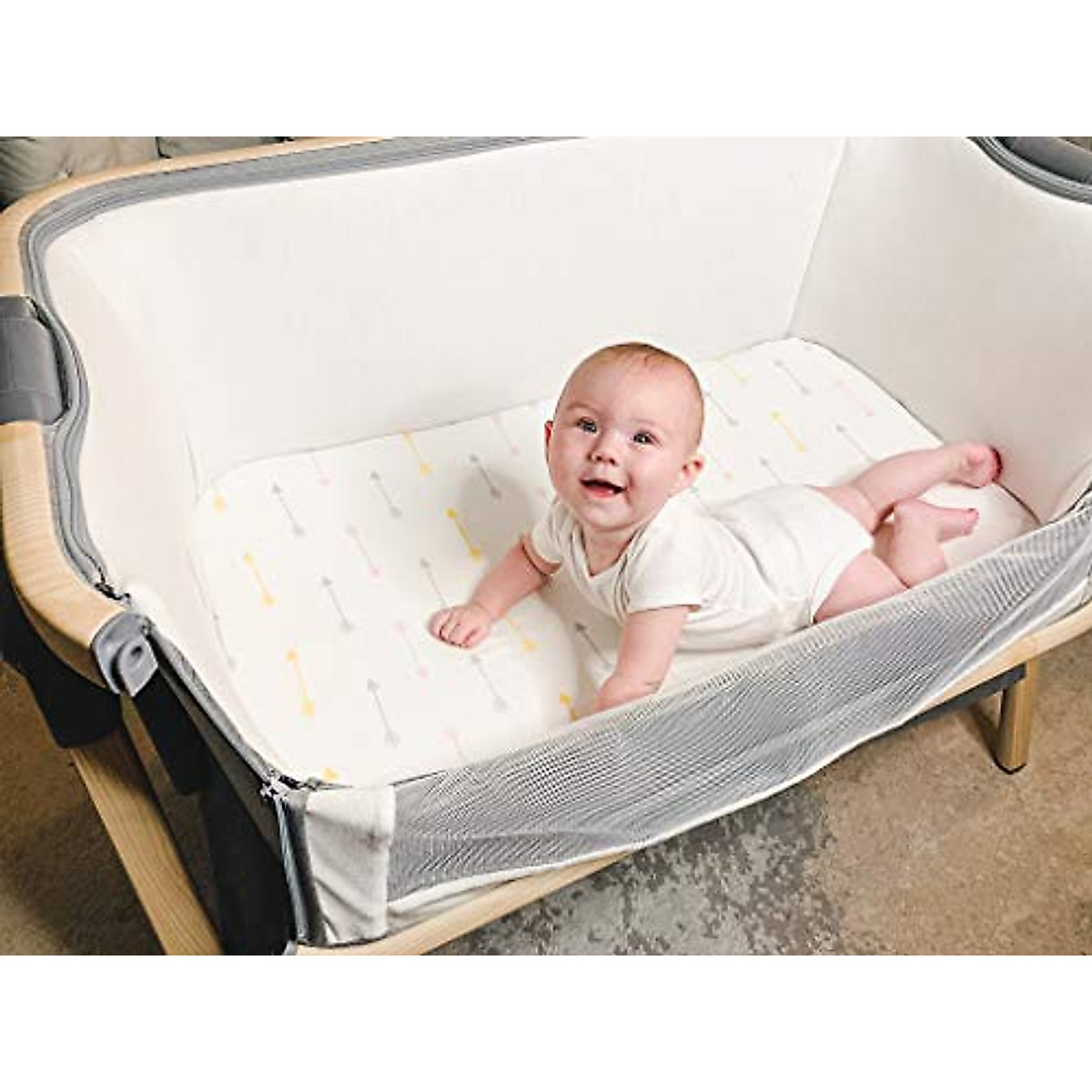 Bassinet Bed Sheets – Premium Bassinet Fitted Sheets for Halo, Mika Micky, Maxi COSI & Others - 4 Pack – 100% Jersey Knit - Bassinet Bedding for Standard Size Oval or Halo Bassinet Pads for Girl