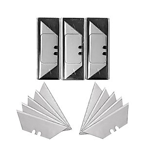 30 Pack Utility Knife Blades, SK5 Steel Heavy Duty Box Cutter Replacement Blades with Plastic Case, Standard Size Razor Blades for Most Standard Utility Knives