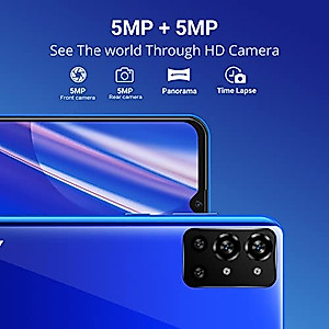 Xgody X14 Unlocked Smartphones, 6.52 Inch Large Screen 4G Dual Sim Mobile Phones, Dual 5MP + 256GB Extended Storage Cheap Cell Phones, Android 9.0 OS, 3000mAh Massive Battery, Face Recognition (Blue)
