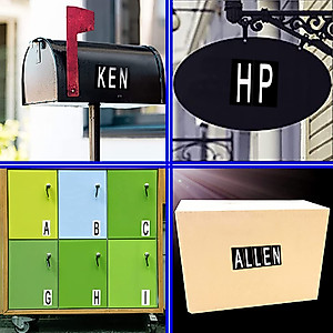 5 Sheets Self Adhesive Vinyl Letters Stick, Mailbox Letters Sticker for Mailbox, Signs, Window, Door, Cars, Trucks, Home, Business, Address(Black,3 Inch)