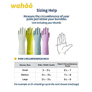 LANON wahoo Skin-Friendly Cleaning Gloves, Dishwashing Kitchen Gloves with Cotton Flocked Liner, Reusable, Non-Slip, Surf Spray, Small