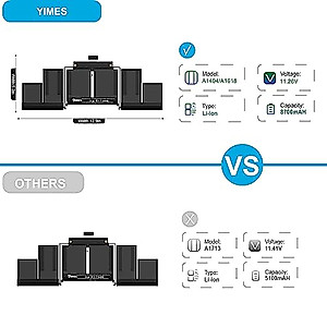Bee Elf A1398 Laptop Battery A1494 A1618 for MacBook Pro 11.2 11.3 11.4 11.5 Battery Replacement for MacBook Pro 15 Inch Retina A1398 (Late 2013, Mid 2014, Early 2015), Laptop Battery 8700mAh