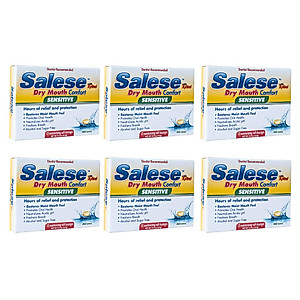 Salese Sensitive Dry Mouth Relief, Xylitol, Time Release, Oral Health Lozenges, Mild Lemon Flavor - 6 Pack