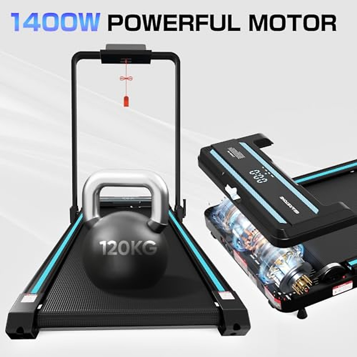 GEARSTONE Folding Treadmill for Home 2 in 1 Electric Under Desk Treadmill