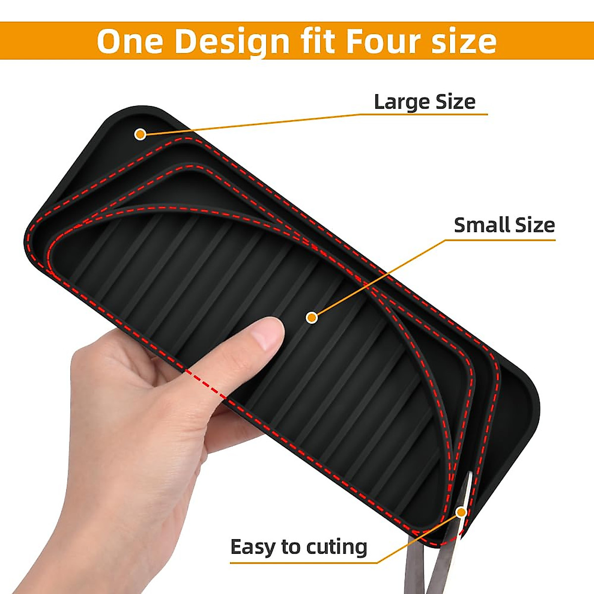 Aolso Refrigerator Drip Tray, Frige Water Drip Pan to Cuttable, Silicone Frige Water Drip Pan for Water Dispenser, Fridge, Refrigerator Accessories for Whirlpool, GE, Samsung(Black)