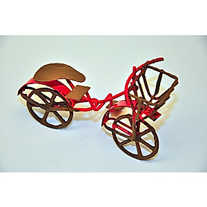 G & F Products MiniGardenn 10022 Fairy Garden Miniature Mini Bicycle, Red
