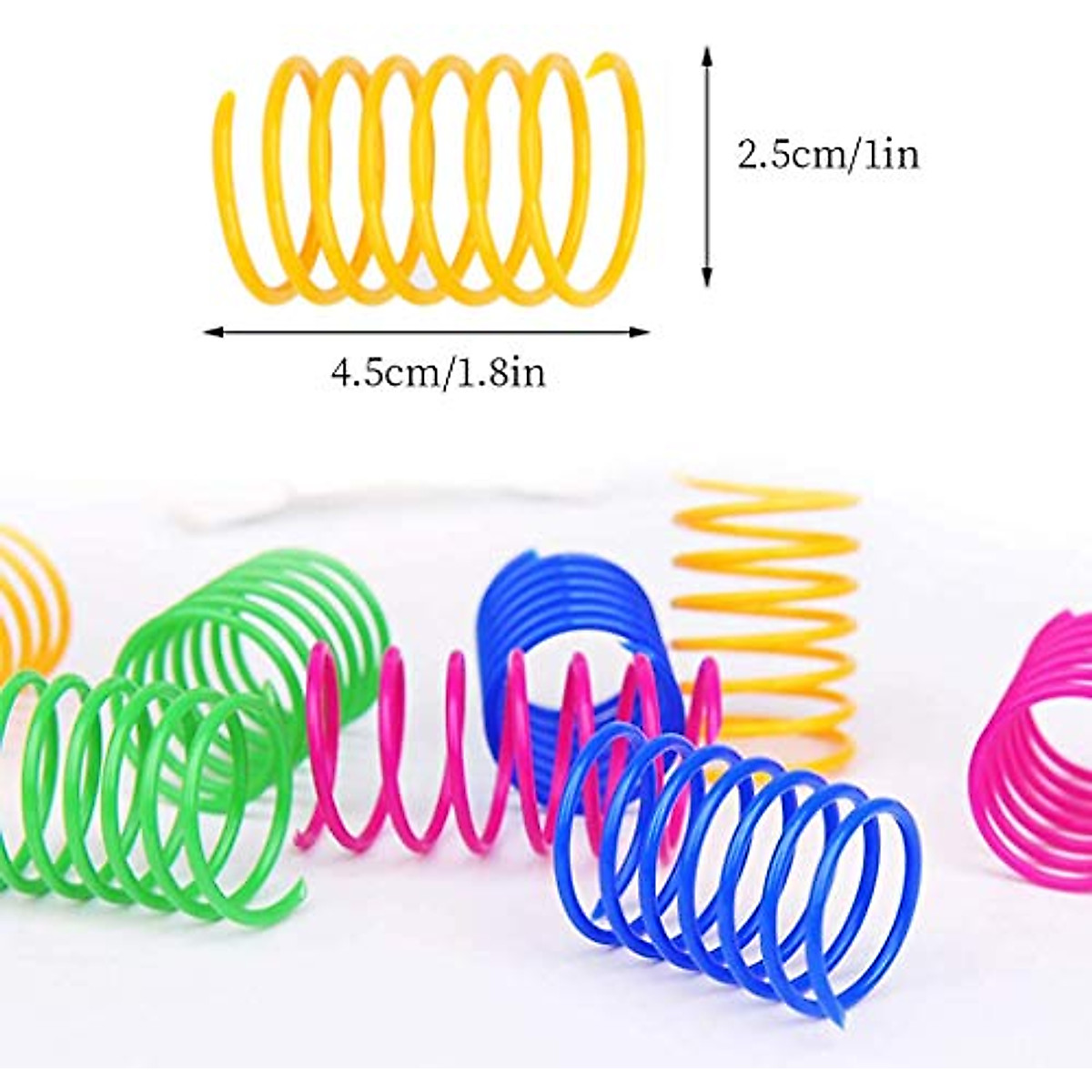 ISMARTEN Cat Spring Toy (60 Pack), Cat Kittens Toys Plastic Coil Spiral Springs for Swatting, Biting, Hunting, and Active Healthy Play (Random Color)