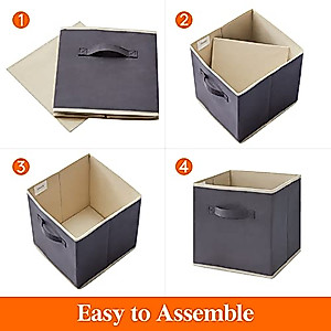 Lifewit 6 Pack Grey Storage Cubes, Bundle with 6 Pack Beige Storage Cubes, Large