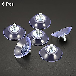 MECCANIXITY Suction Cup with Screws 30mm Dia. M5 Thread Wall Hanger for Glass Window Door Home Kitchen Bathroom, Clear PVC, Pack of 10