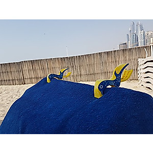 Multifunctional Clips Tuuli, Set of 4 Clothes Beach Towel Pegs, Design Pink Shark and Dolphin