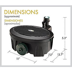 Pennington Aquagarden , Inpond 5 in 1, Pond & Water Pump, Filter, UV Clarifier, LED Spotlight and Fountain , All in One solution for a Clean, Clear and Beautiful pond , For Ponds up to 200 Gallons