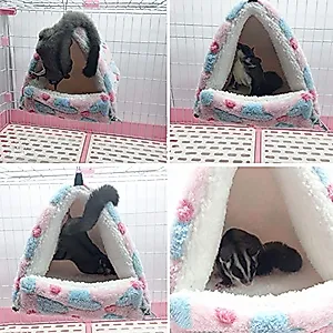 LeerKing Rat Hammock Bed Ferret Rodent Hammock Bed Hideout Cage Accessories Toy Bed for Guinea Pig Chinchilla Hedgehog Sugar Glider