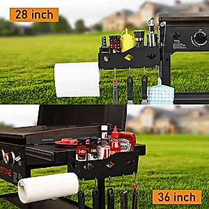 Griddle Caddy for 28" 36" Blackstone Griddles, No Drilling Blackstone Griddle Grill Accessories Space Saving Storage Box, Griddle Caddy BBQ Accessories Organizer with Paper Towel Holders