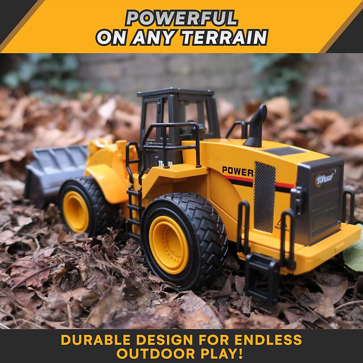 Top Race Diecast Heavy Metal Construction Toys Front Loader Excavator Toy for Kids - 1:40 Scale Model with Realistic Design - Durable Metal Build for Sand, Park, or Indoor Play