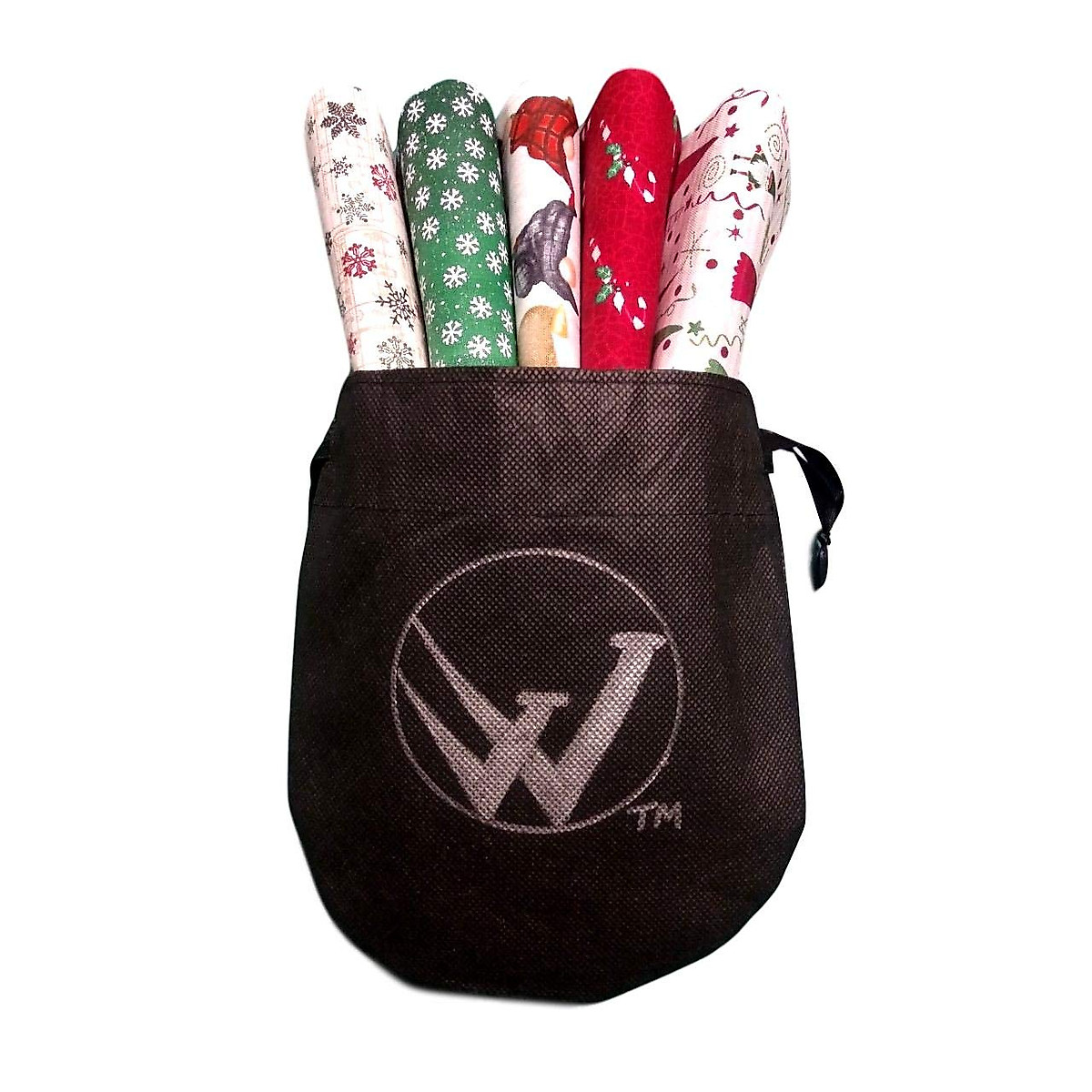 Fat Quarter Bundle by Vertical Vortex Farmhouse Gnomes Fat Quarter Fabric Bundle Set 5 (1-4 Yard) Snowflakes Santa, Multi, 18x21