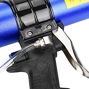Yuecoom Seam Sealer Gun, Pneumatic Glass Glue Sealant Caulking Gun, Adjustable Silicone Gun 310ML with Spray Adhesive Blown Film Extended Nozzle Cartridge Air Gun
